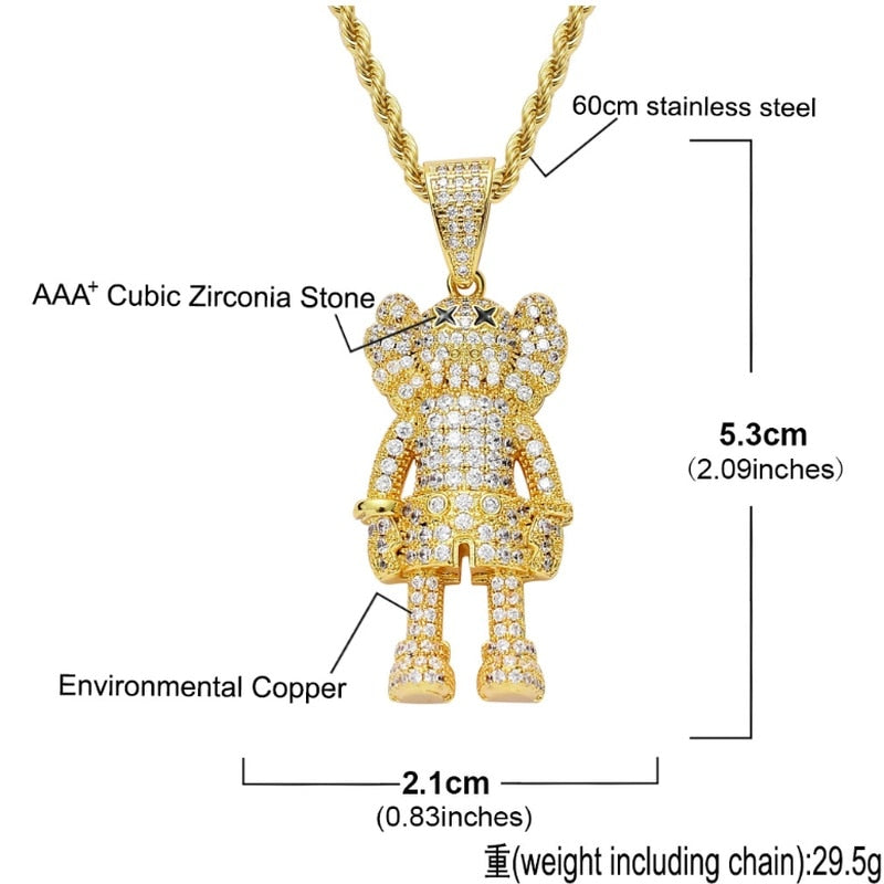KAWS ICED Pendant w/ Chain – Kids2AdultsTheStore